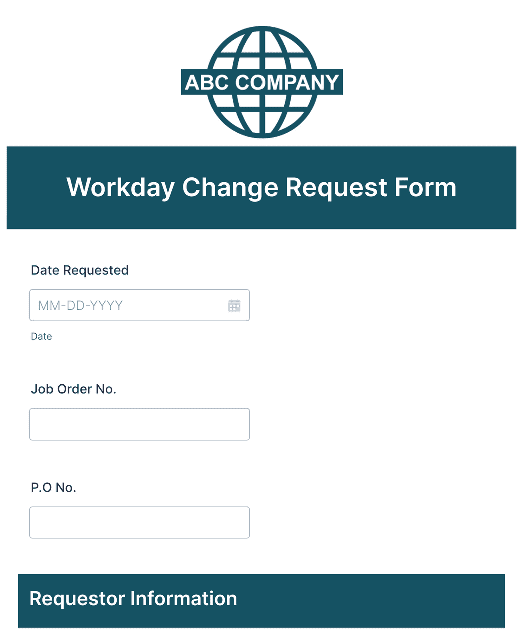Workday Change Request Form Template | Jotform