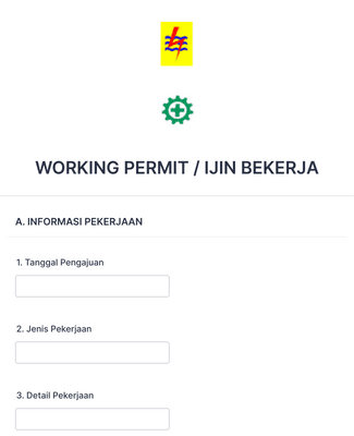 WORKING PERMIT / IJIN BEKERJA Template Formulir | Jotform