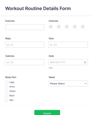 Workout Routine Details Form Template | Jotform