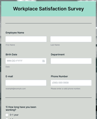 Workplace Satisfaction Survey Form Template | Jotform