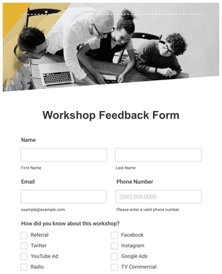 Workshop Feedback Form Template | Jotform
