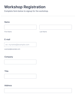 Workshop Registration Form Template | Jotform