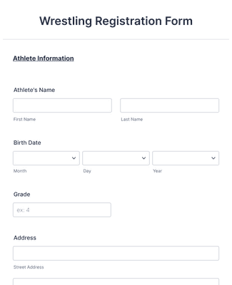Wrestling Registration Form Template | Jotform