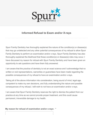 X-Ray Refusal Form Template | Jotform