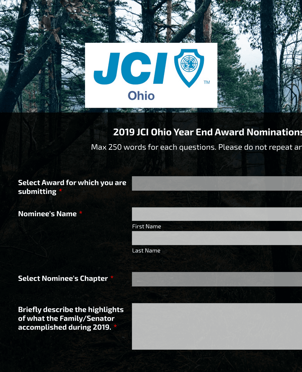 Year End Award Nominations Form Template | Jotform