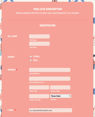 Yoga Club Registration Form Template | Jotform