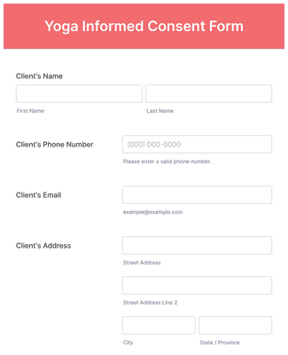 Yoga Informed Consent Form Template | Jotform