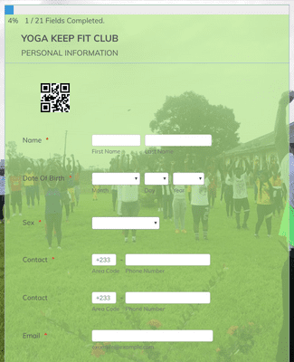 YOGA KEEP FIT CLUB Form Template | Jotform
