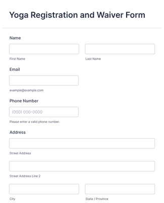 Yoga Registration and Waiver Form Template | Jotform