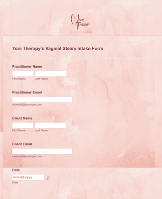 Yoni Therapys Vaginal Steam Intake Form Template | Jotform