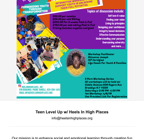 Youth Interactive Workshop Registration Form Template | Jotform