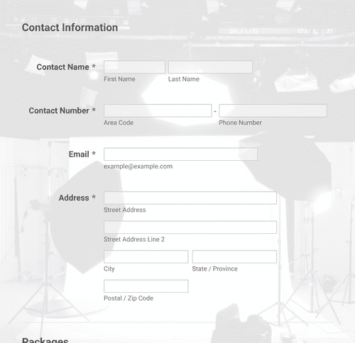 Photo Shoot Order Form Template | Jotform