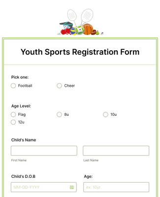 Youth Sports Registration Form Template | Jotform