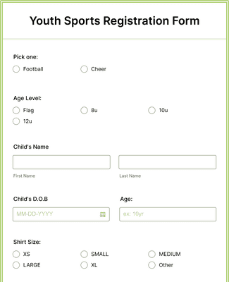 Youth Sports Registration Form Template | Jotform